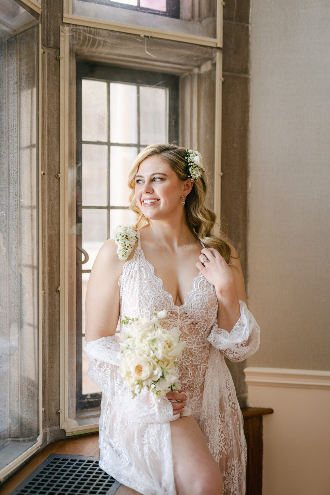 Bridal Boudoir With Fresh Florals | LaFountain Photography